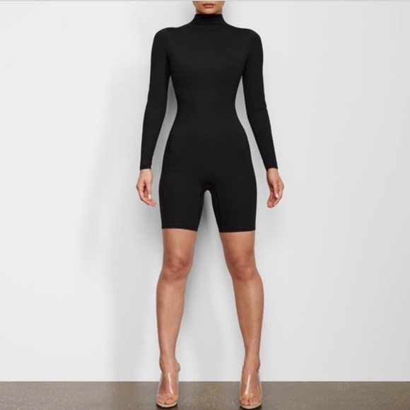SKIMS | Pants & Jumpsuits | Skims All In One Mid Thigh Long Sleeve ...